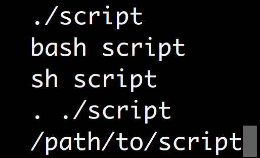 Different Methods of Executing A Bash Shell Script And Their Differences Different Methods of Executing A Bash Shell Script And Their Differences